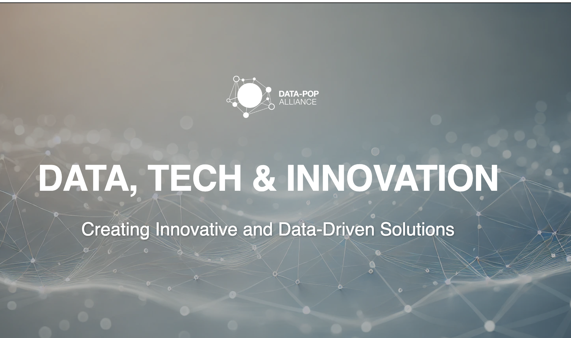 DATA, TECH & INNOVATION - Data-Pop Alliance